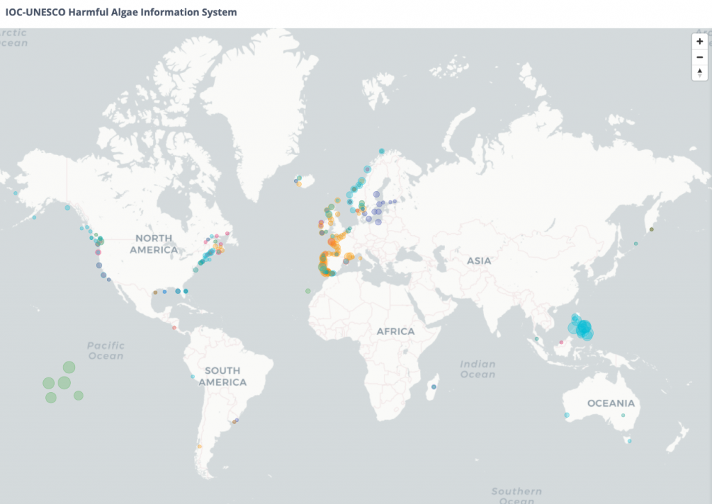 Distribution – World – Harmful Algal Blooms